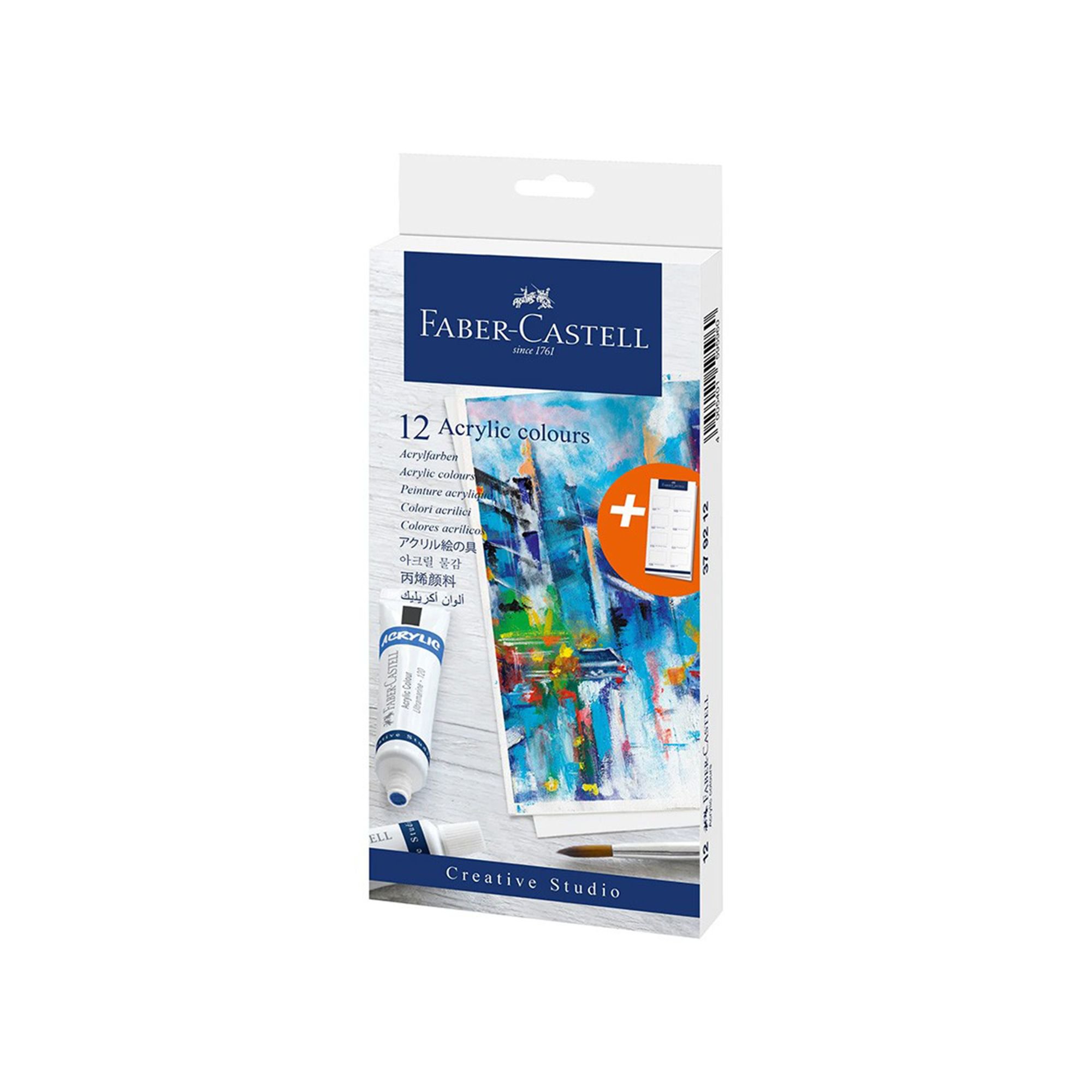 Faber-Castell 12 Acrylic Colours Set 12*9ml Tubes (GR) - 1Box (India ...