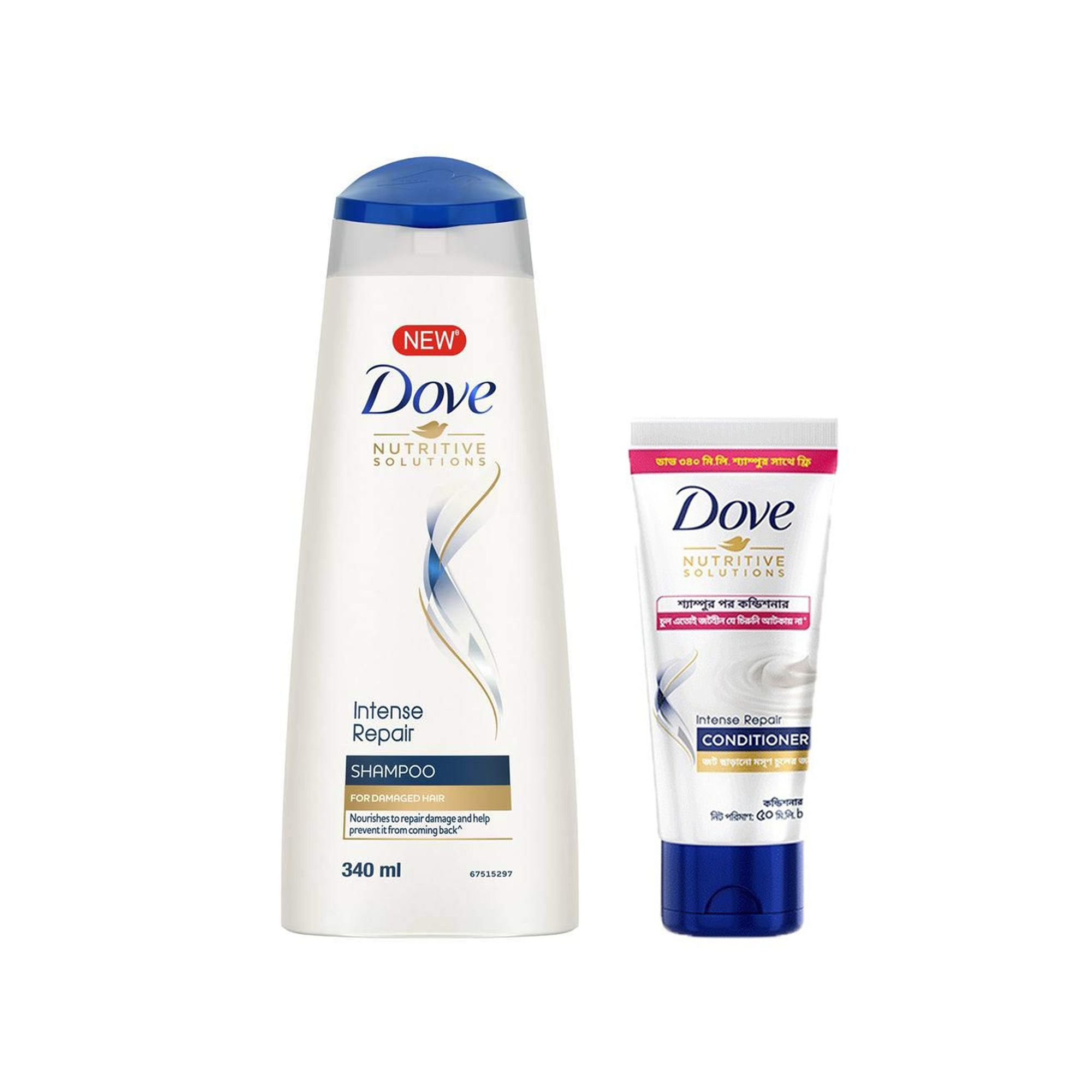 Dove Intense Repair Shampoo - 340ml With Free Dove Conditioner (BD ...