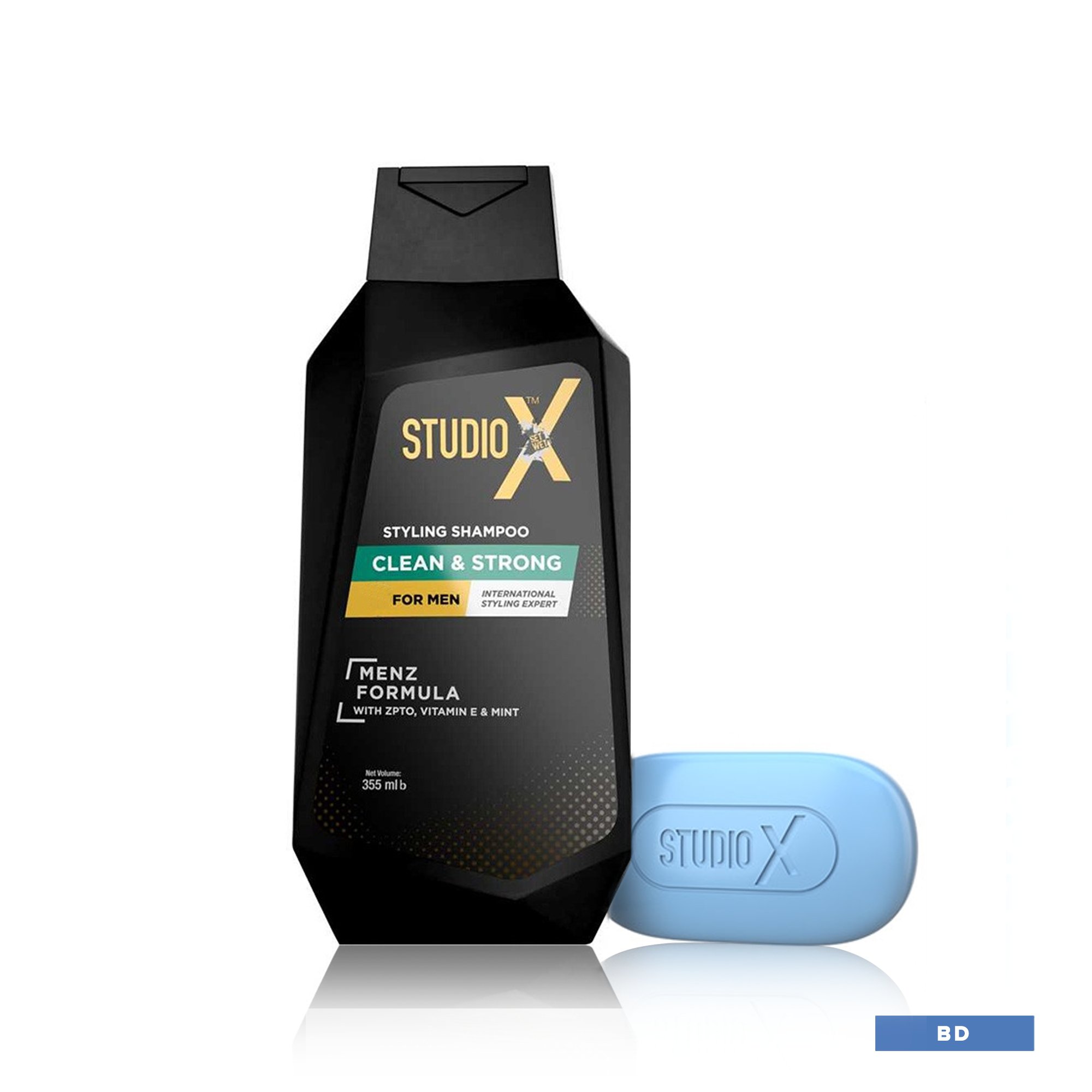 STUDIO X Styling Shampoo Clean & Strong For Men - 355ml With Free ...